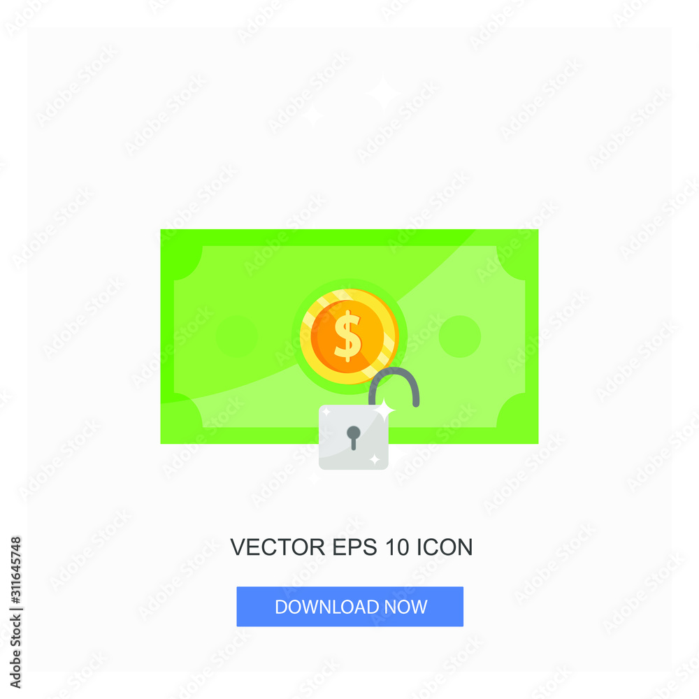 Money Paper Gold Coin Dollar Sign Symbol Currency on Center With ...