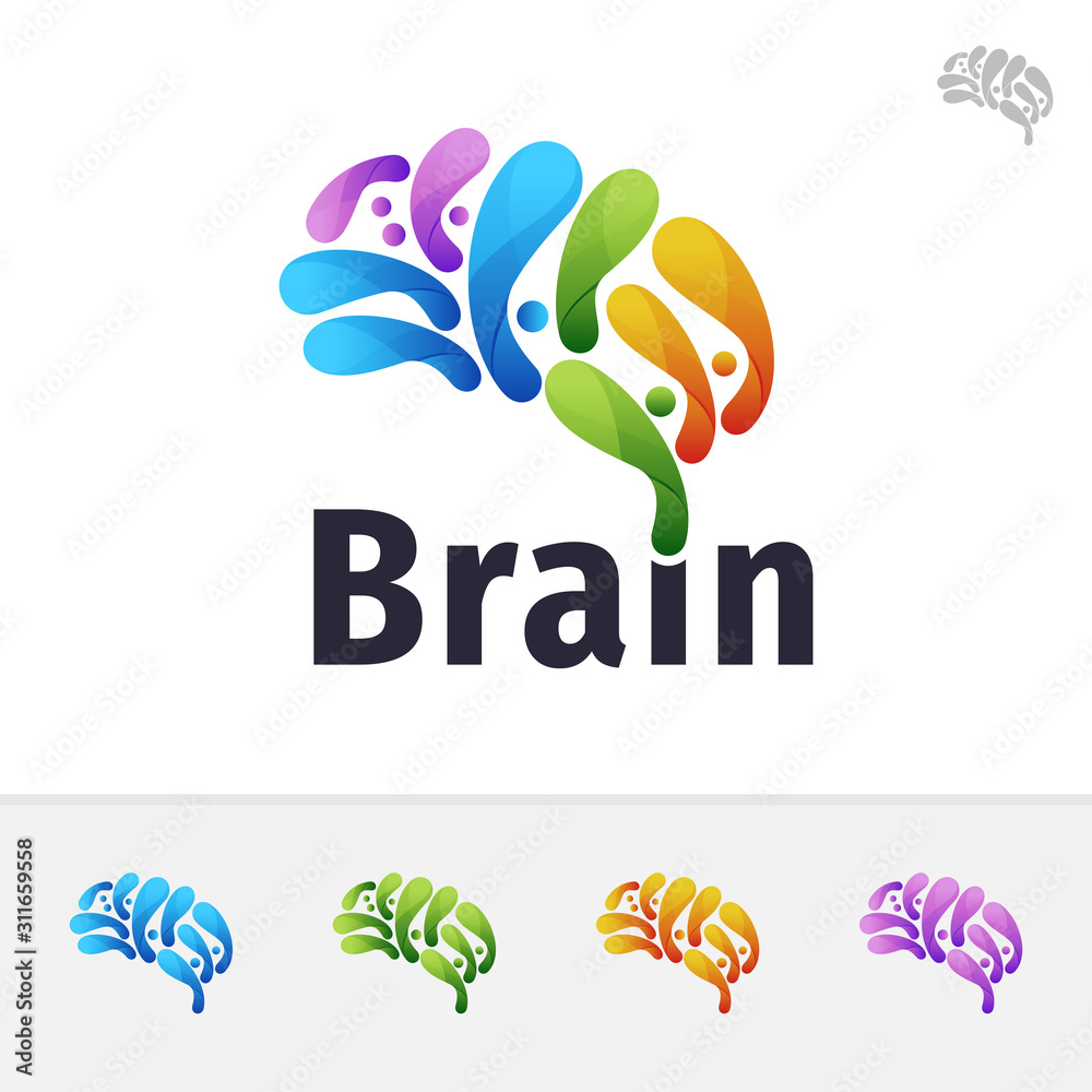 Brain logo, Human head Icon, Creative mind vector illustration, Smart ...