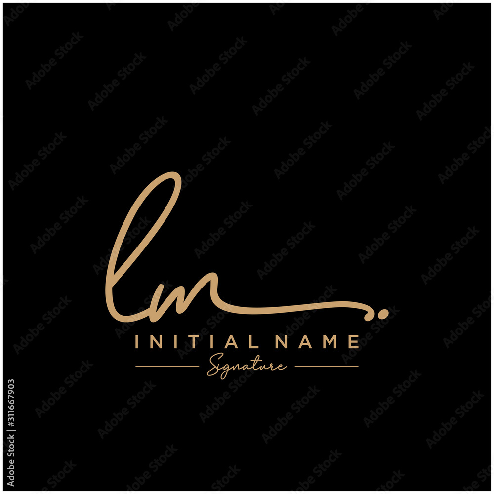 Letter LM Signature Logo Template Vector Stock Vector | Adobe Stock