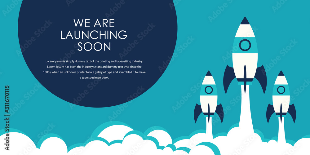 Flat design concept of startup, launch product or service. Vector ...