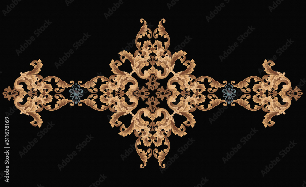 Baroque design, luxury European design，the wallpaper design Stock ...