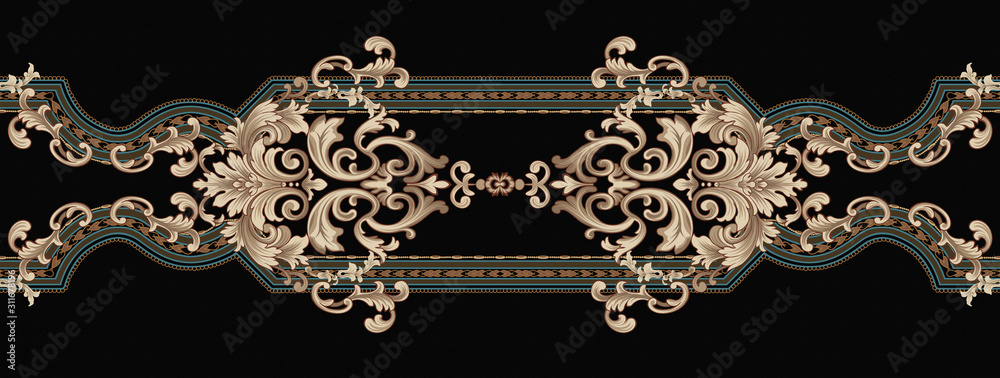 Baroque design, luxury European design，the wallpaper design Stock ...
