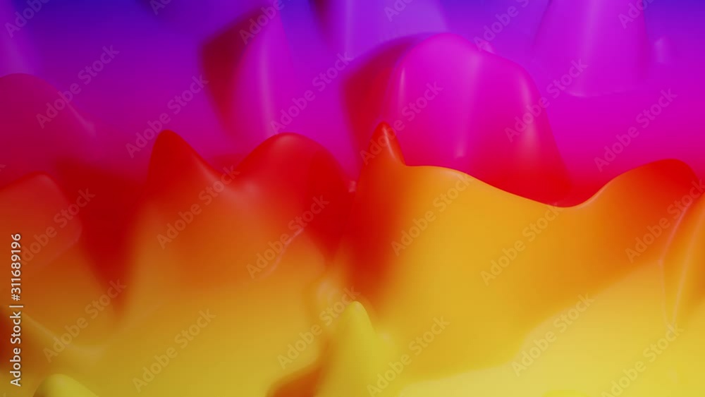 4k seamless loop, abstract fluid red yellow gradients, inner glow wavy ...