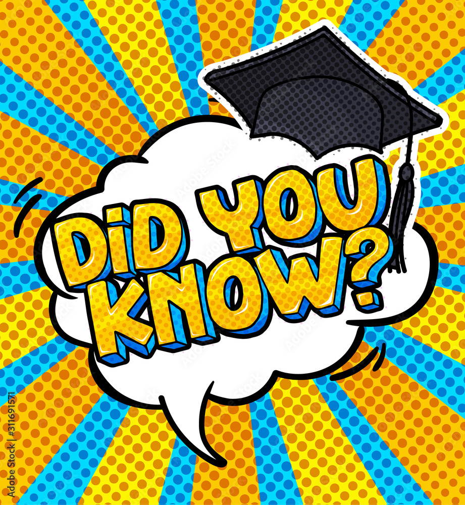 Did you know in comic speech bubble on burst background. Pop art style ...