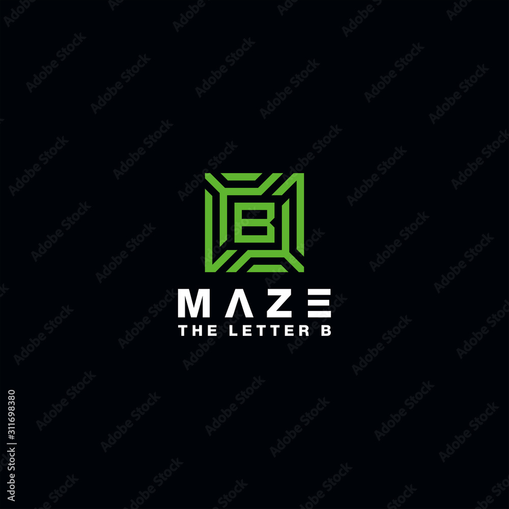 maze logo design alphabet vector Stock Vector | Adobe Stock