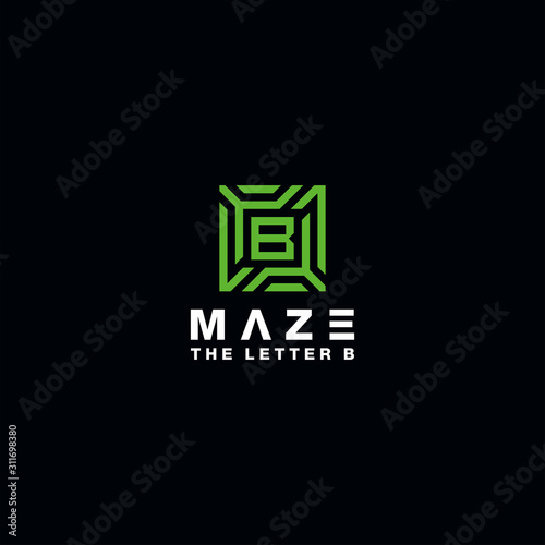 maze logo design alphabet vector Stock Vector | Adobe Stock