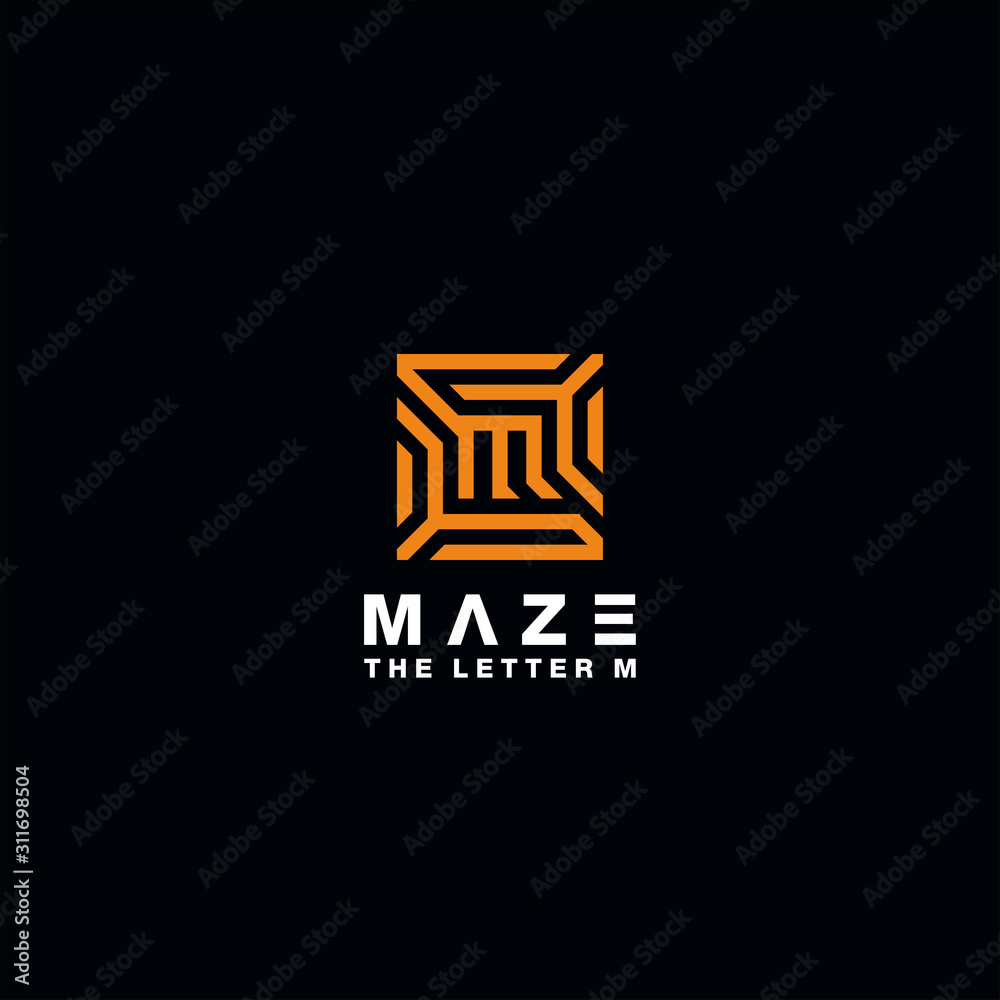 maze logo design alphabet vector Stock Vector | Adobe Stock