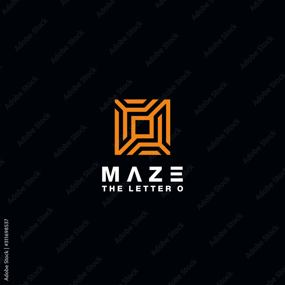 maze logo design alphabet vector Stock Vector | Adobe Stock