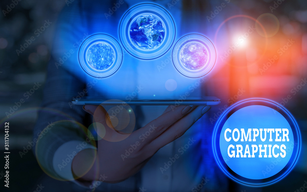 Writing note showing Computer Graphics. Business concept for visual ...