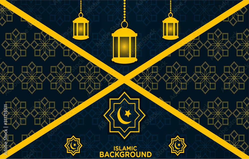 islamic luxury background with arabian architecture Stock Illustration ...