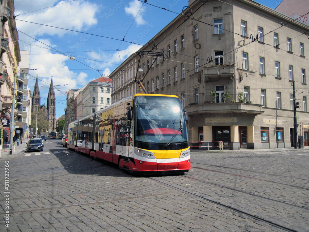 Škoda 15T tram in Prague Stock Photo | Adobe Stock