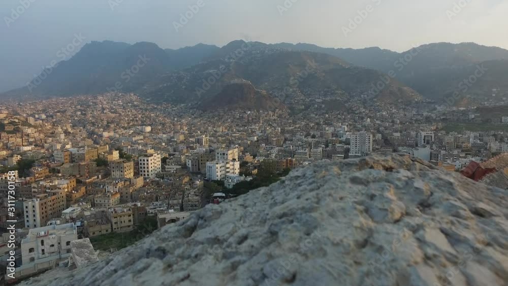 Scene for the center of the Taiz City, Yemen Stock Video | Adobe Stock