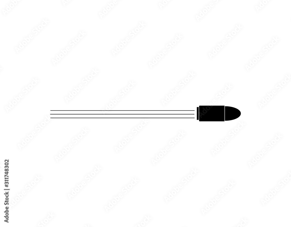 flying bullet icon on white Stock Vector | Adobe Stock