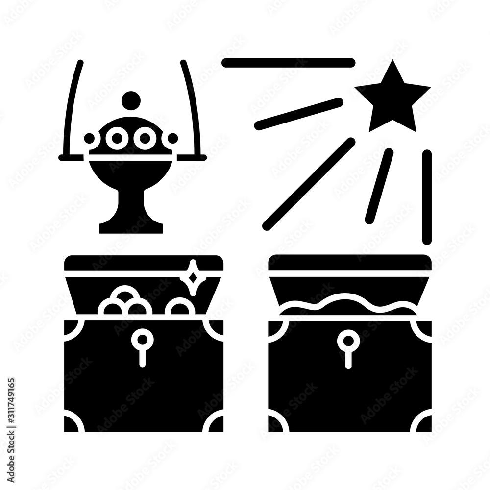 Vecteur Stock Gifts of the magi glyph icon. Jesus gifts from three ...