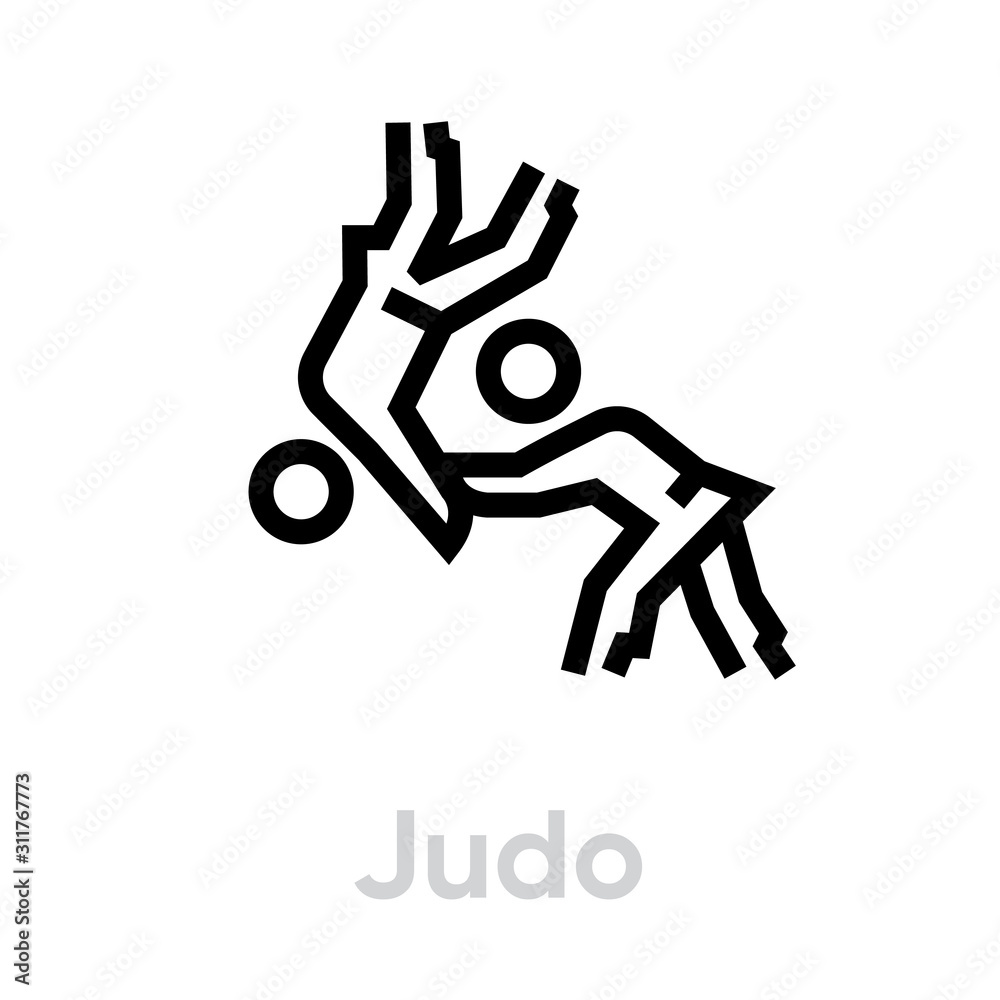 Judo sport icons Stock Vector | Adobe Stock