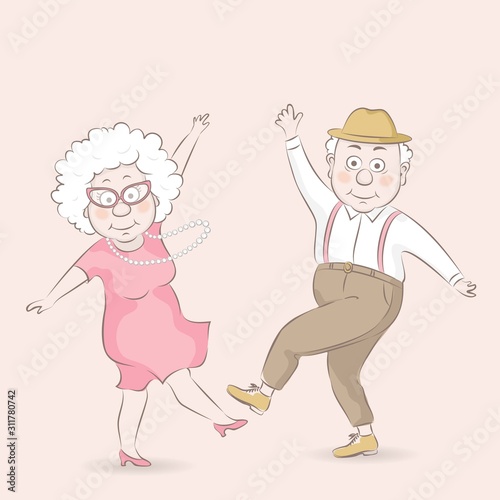 Old People Dancing Cartoon
