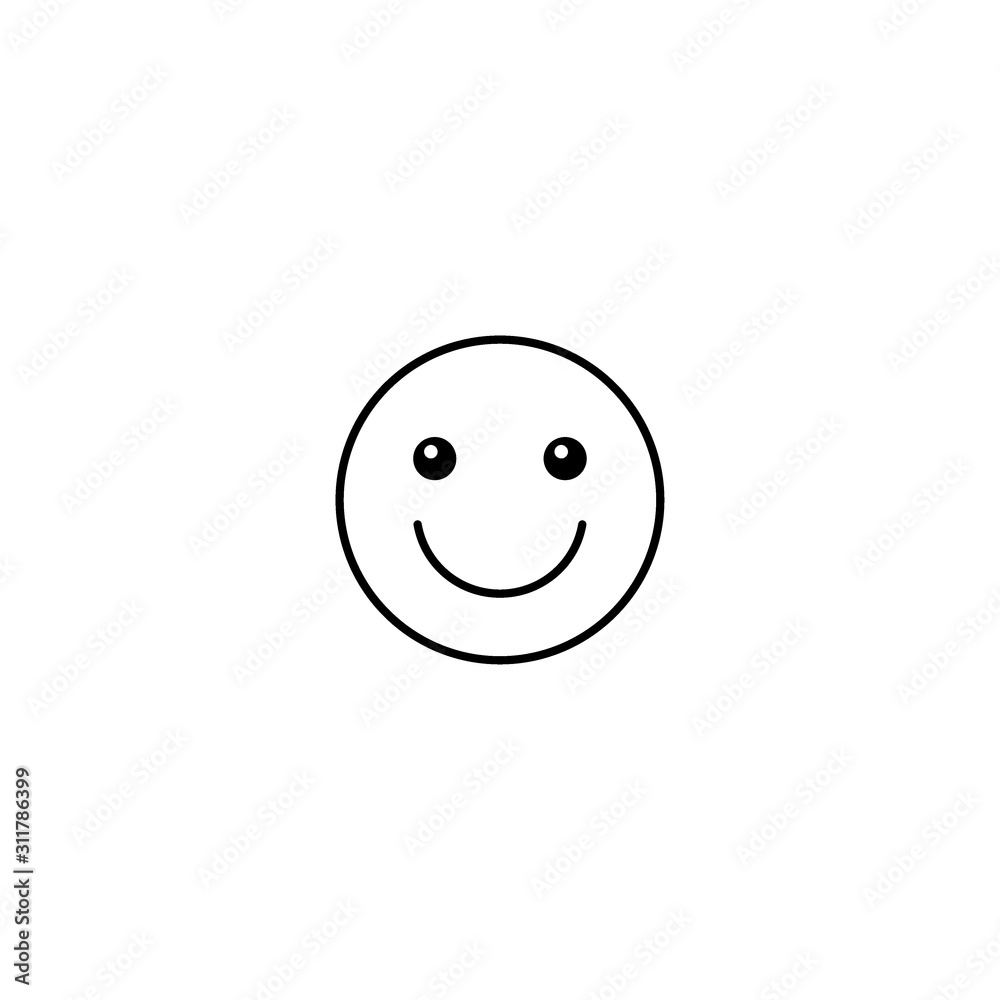 Set of outline emoticons, colorful emoji isolated on white background ...