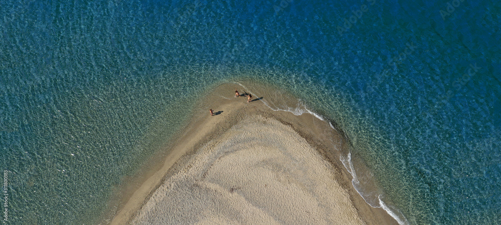 Aerial drone ultra wide photo of exotic sandbar peninsula forming ...