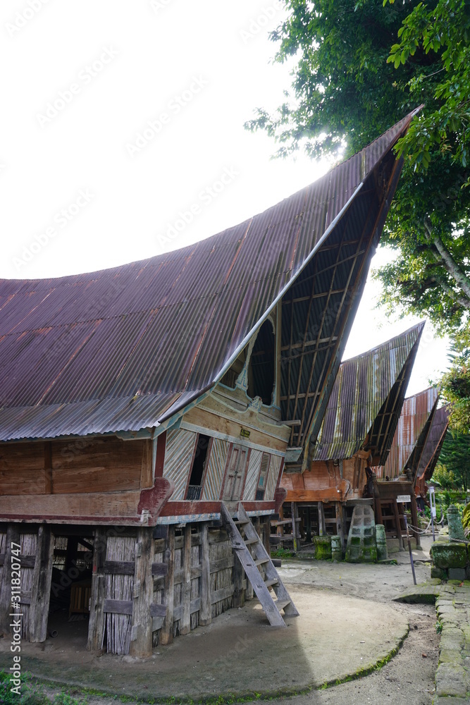 House of people in Samosir Island, the large volcanic island in Lake ...