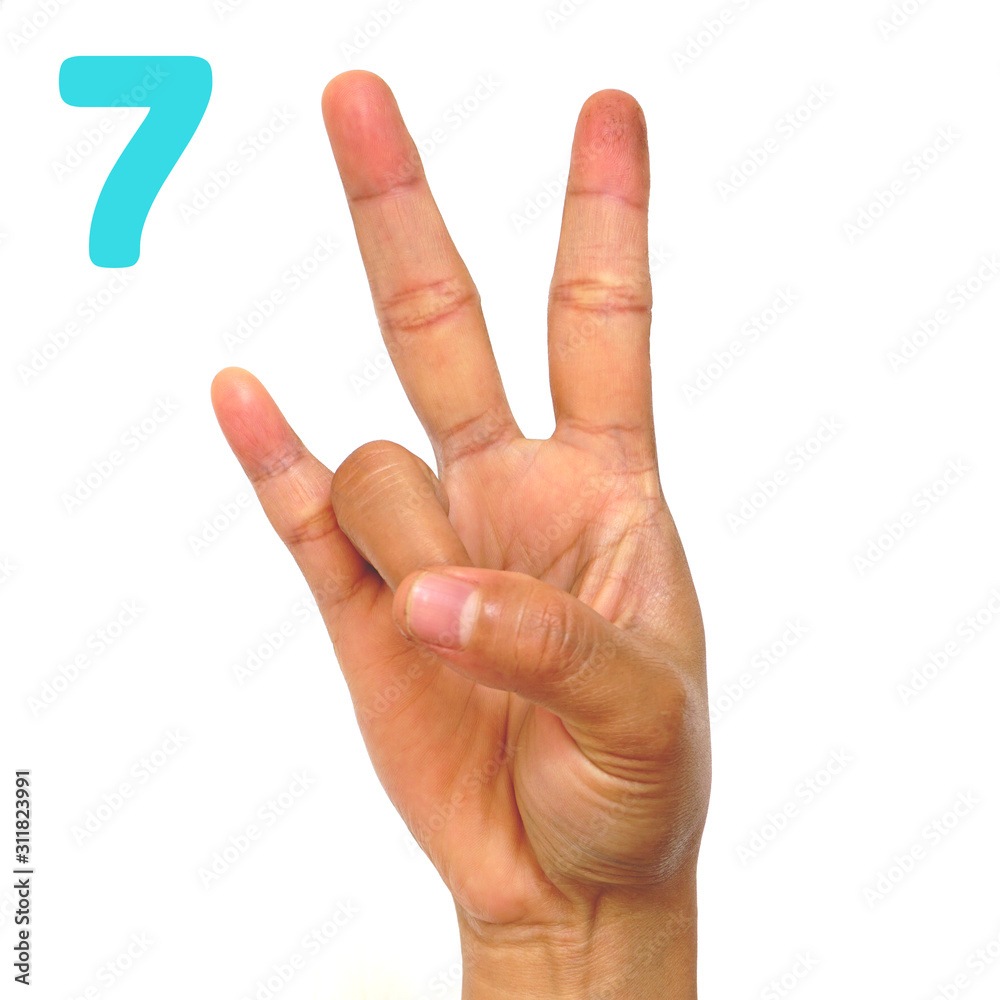 Sign language number 7 for the deaf . Fingerspelling in American Sign ...
