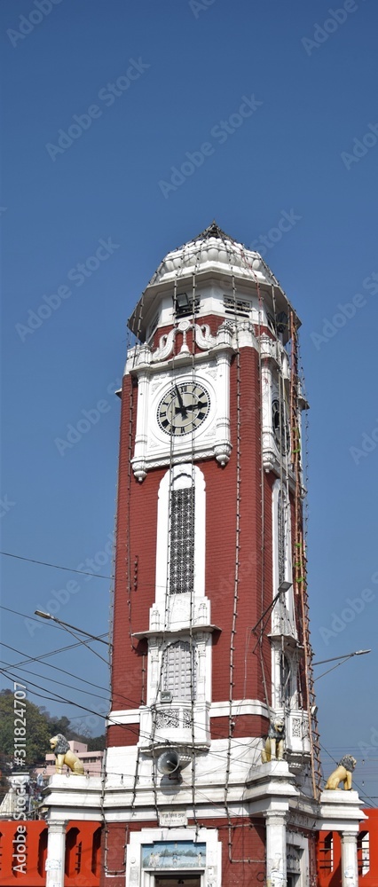 famous and iconic clock tower of holy town Haridwar in India Stock ...