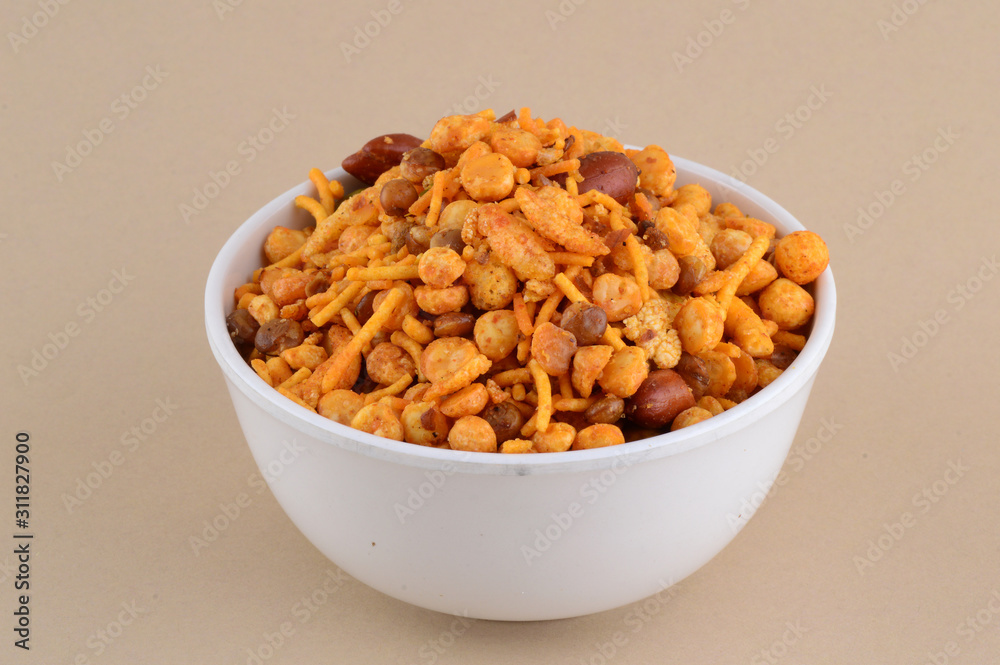 Indian Snacks : Mixture (roasted nuts with salt pepper masala, pulses ...