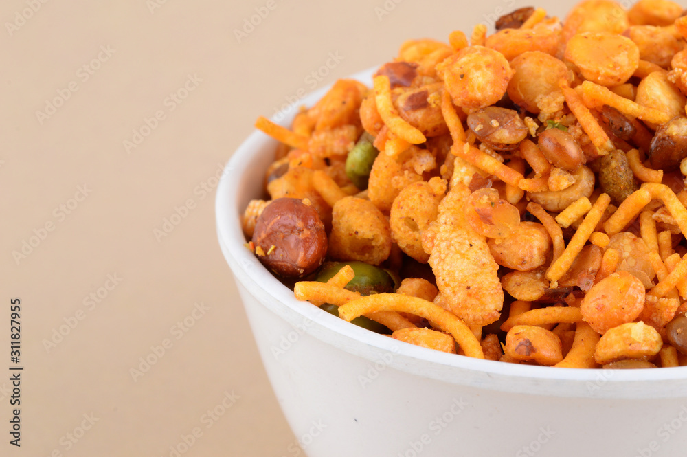 Indian Snacks : Mixture (roasted nuts with salt pepper masala, pulses ...