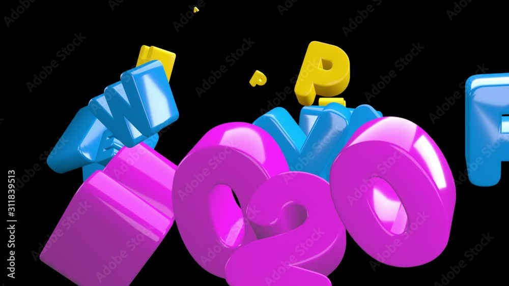 2020 New Year motion graphics video footage, Text title animation ...