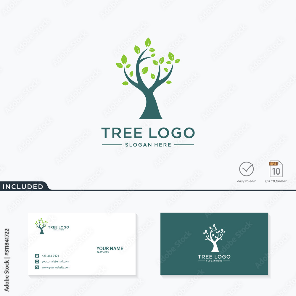 tree logo design inspiration, vector illustration concept Stock Vector ...