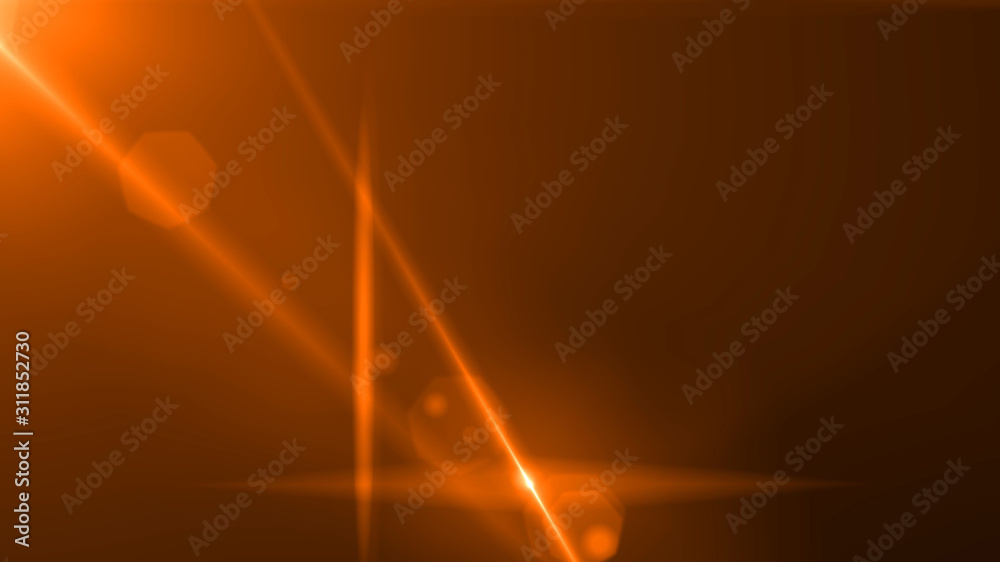 Isolated orange, yellow light rays animation. Shine or sun effect on ...