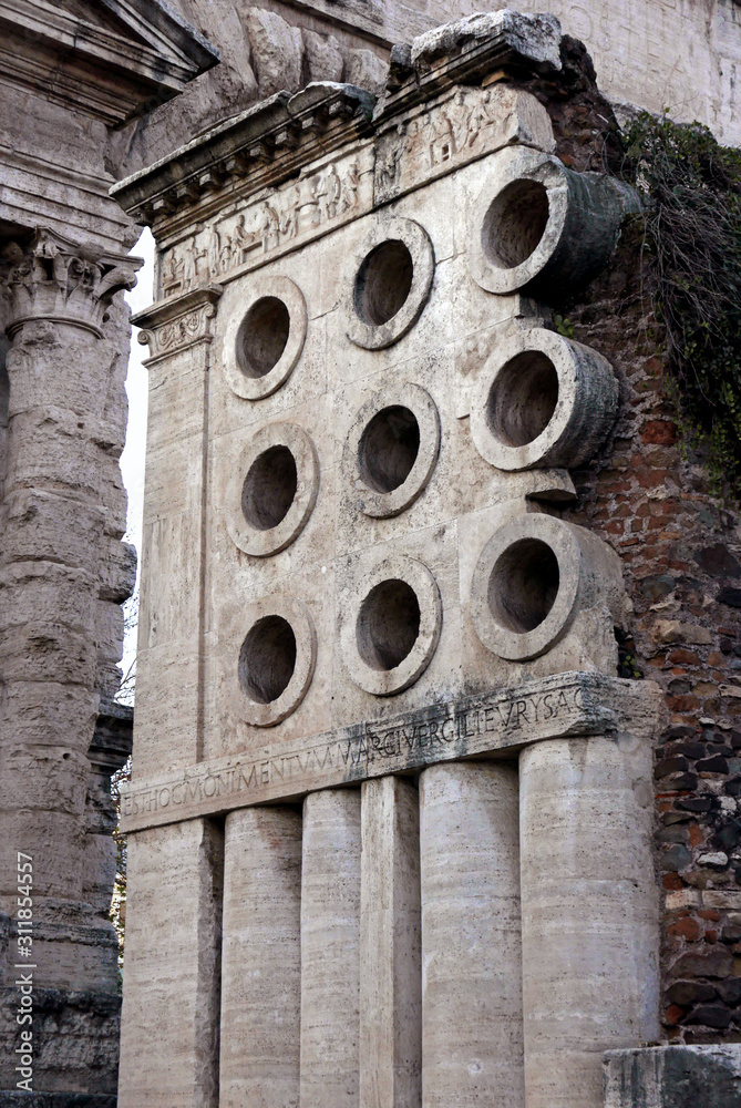 Ancient Roman Baker tomb in Rome Stock Photo | Adobe Stock