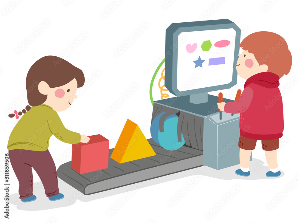 Kids Shape Machine Illustration Stock Vector | Adobe Stock