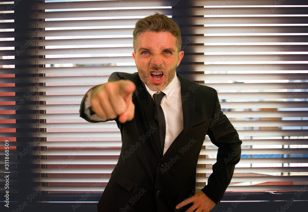 corporate business work lifestyle portrait of stressed and angry man ...