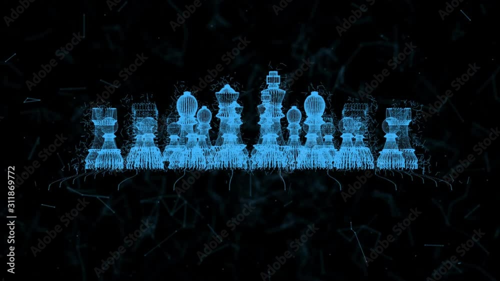 Digital Blueprint Scan of Chessboard. Digital Representation of Chess ...