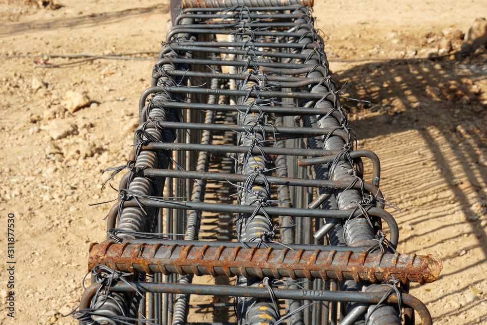 Wire truss scheme for making beam structures. Construction rebar steel ...