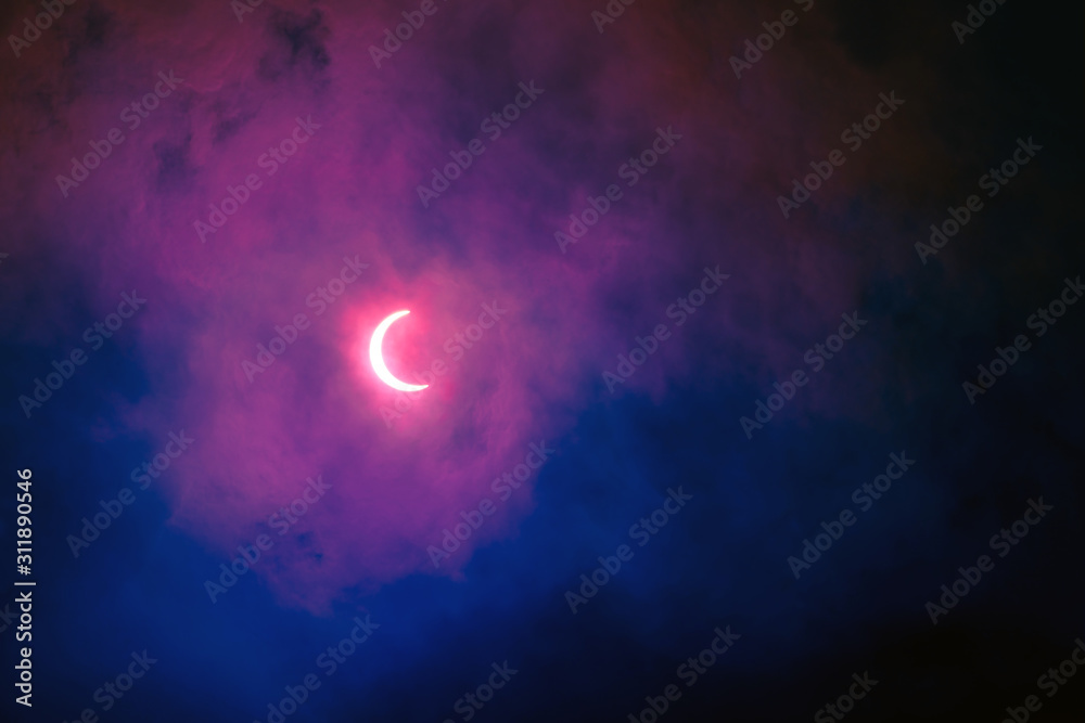 Partial annular solar eclipse, known in such circumstances as a ring of ...