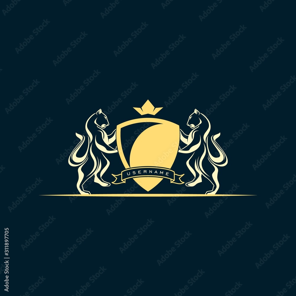 royal shield logo design inspiration . heraldic lion shield logo design ...