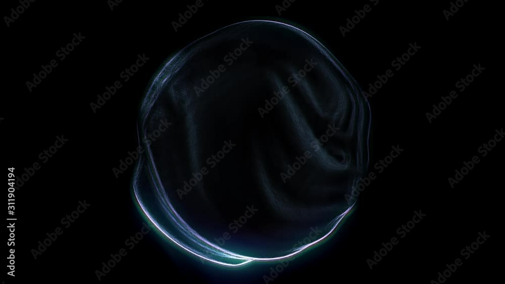 Vidéo Stock Sci-fi neon glowing sphere with grainy dispersion effect ...