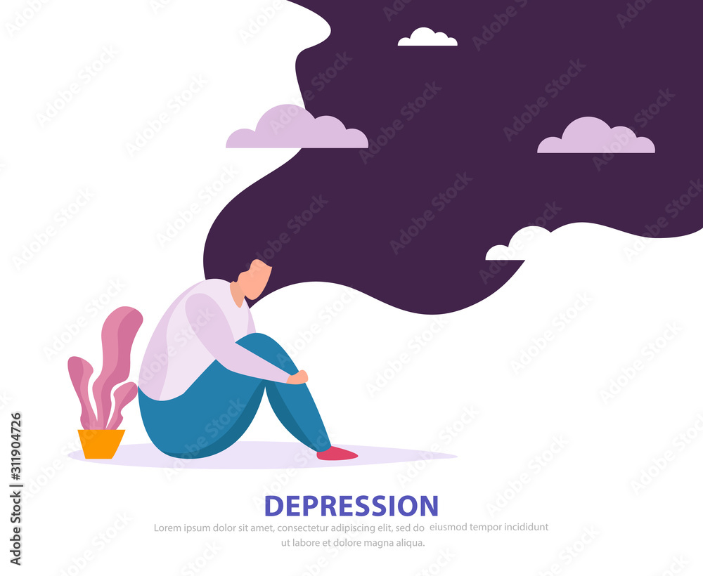 Depression Flat Background Stock Vector | Adobe Stock