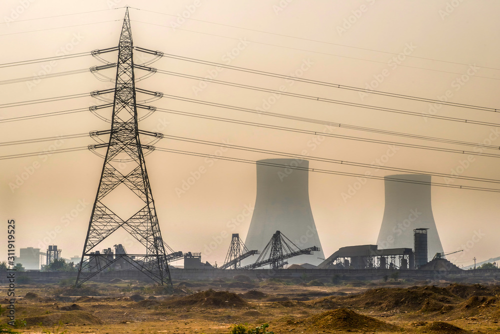 INDIA, BUSHRA, BIHAR : Coal fired power station in bushra near ...