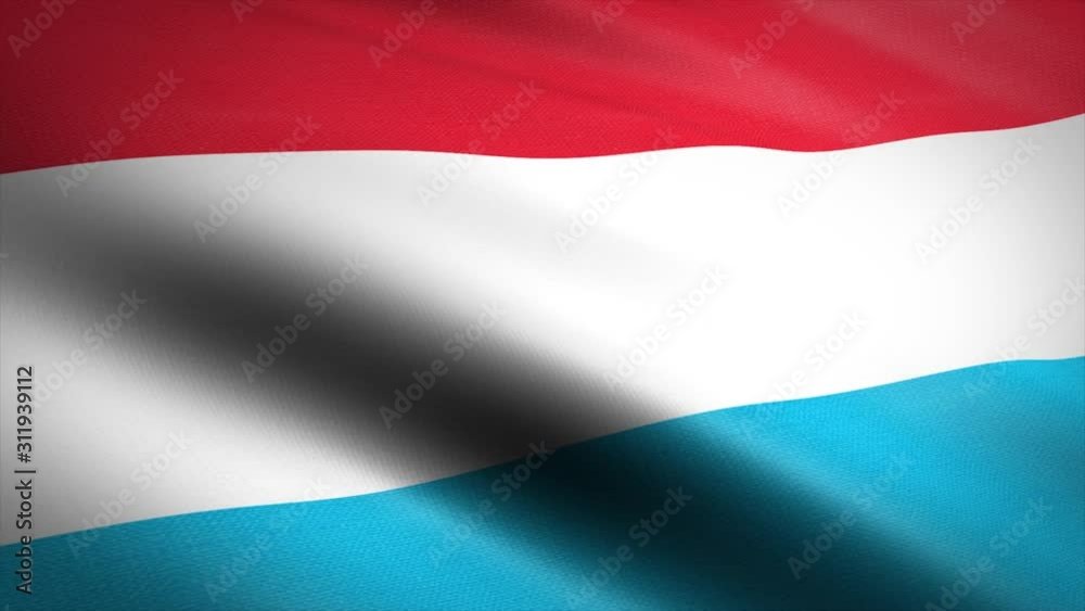 Flag of Luxembourg. Waving flag with highly detailed fabric texture ...