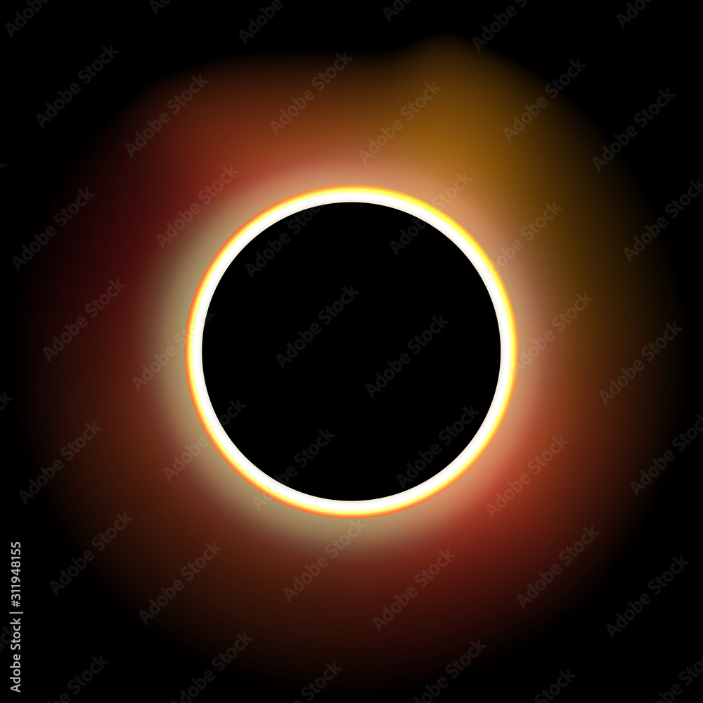 Solar annular eclipse on the black sky background. Astronomical ...
