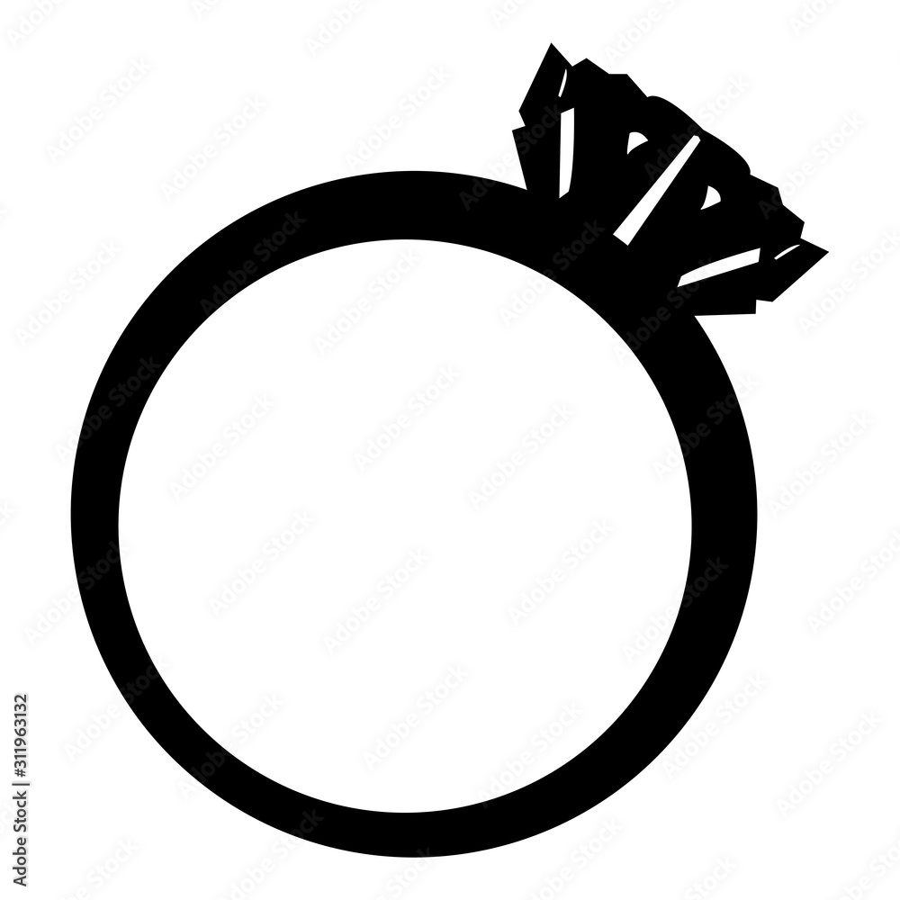 Silhouette of a engagement ring Stock Vector | Adobe Stock