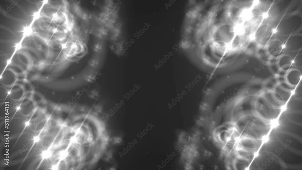 Led screen pixel light flashing with spotlights, shines, lights flare ...