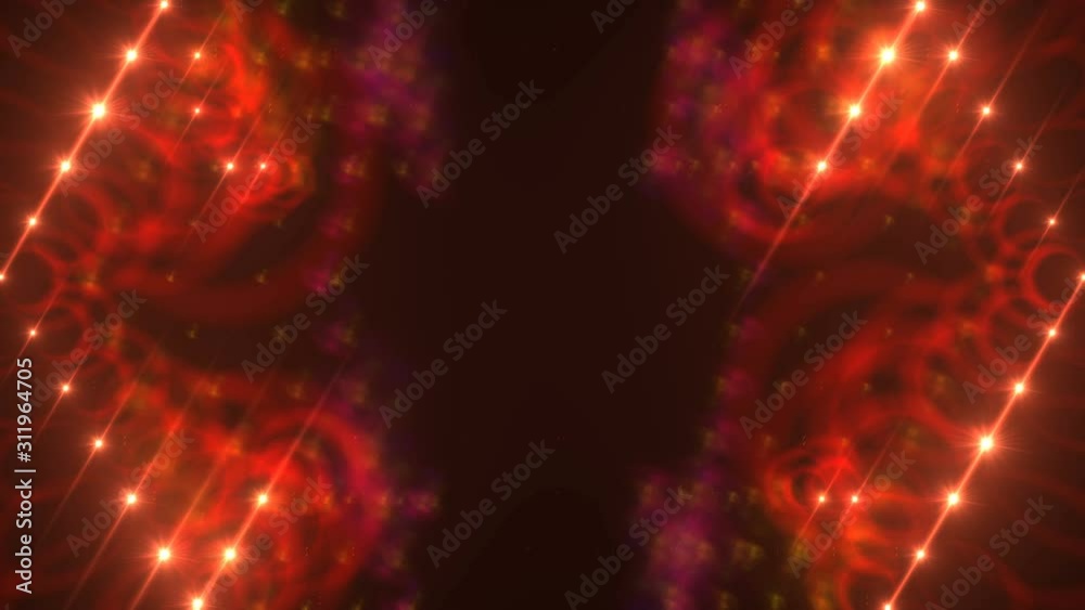 Led screen pixel light flashing with spotlights, shines, lights flare ...