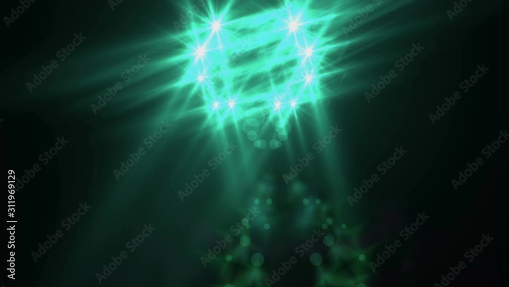 Led screen pixel light flashing with spotlights, shines, lights flare ...