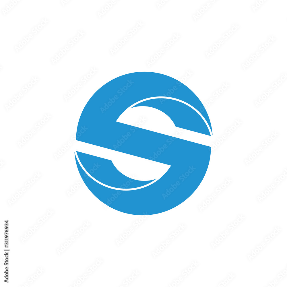 letter s 3d circle geometric logo vector Stock Vector | Adobe Stock