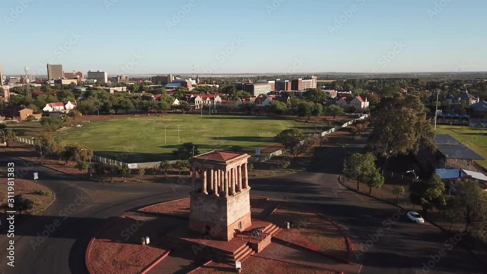 4K high quality sunny sunrise aerial footage of Honoured Dead Memorial ...