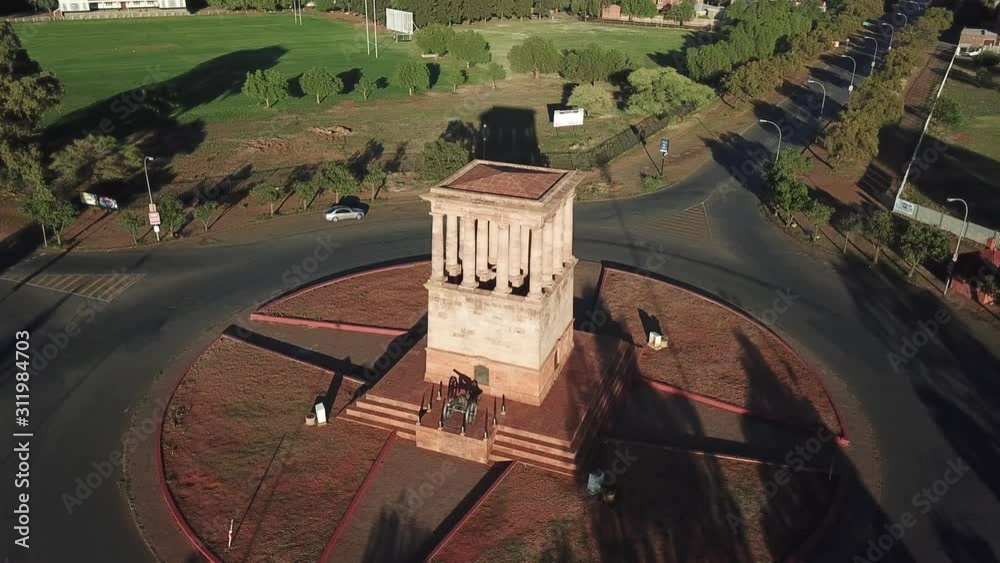 4K high quality sunny sunrise aerial footage of Honoured Dead Memorial ...