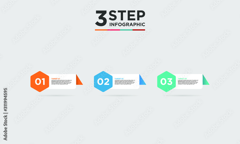 3 step infographic element. Business concept with three options and ...